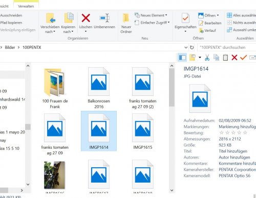 fotos im explorer direkt sofort sehen ohne anklicken