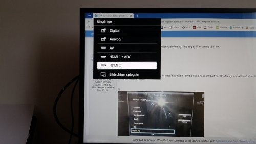 Schwarzer Balken am oberen Rand des Monitors