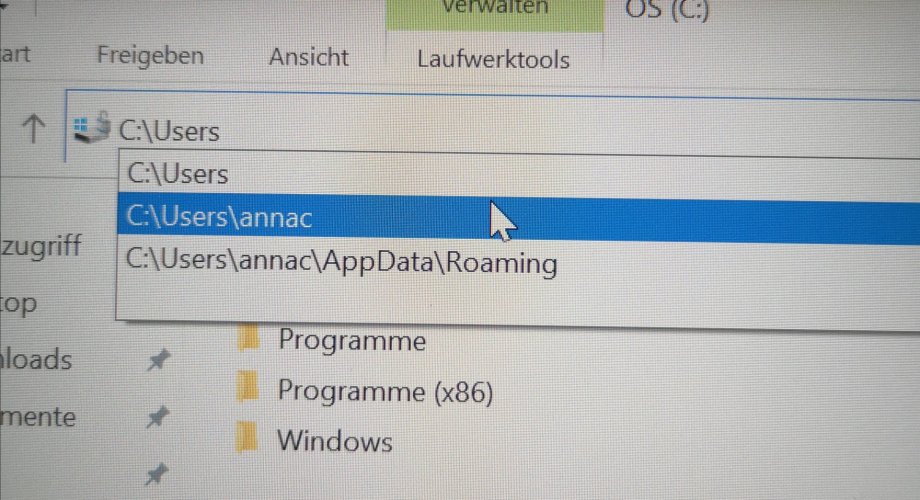 C\Users\Name Ordner fehlt in Laufwerk C nach Pfadverschiebung von ...